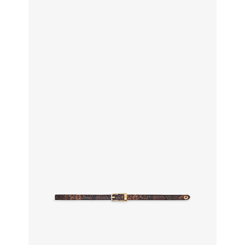 MAJE Maje Snakeskin-Embossed Leather Belt